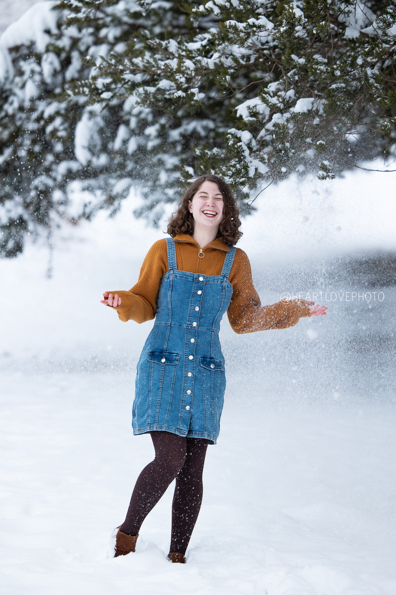 senior portraits in the snow | maryland senior portrait photographer ...